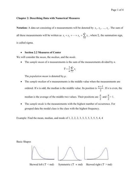 Chapter Describing Data With Numerical Measures