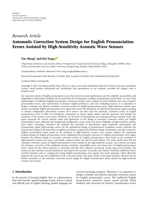 Pdf Automatic Correction System Design For English Pronunciation