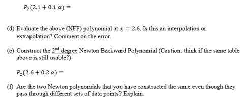 solved a construct the difference table for the following