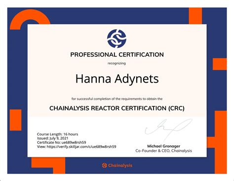 Our Certificates Tandh Consulting