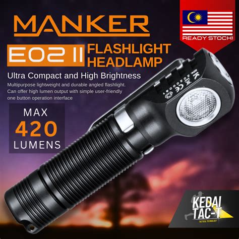 MANKER E02 II - 420L Multipurpose Angle Headlamp Flashlight - ORIGINAL ...