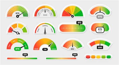 Premium Vector Meter Level Score Measure Graphic Dial With Different