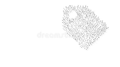 3d Rendering Of Nails In Shape Of Symbol Of Tag With Shadows Isolated On White Background Stock