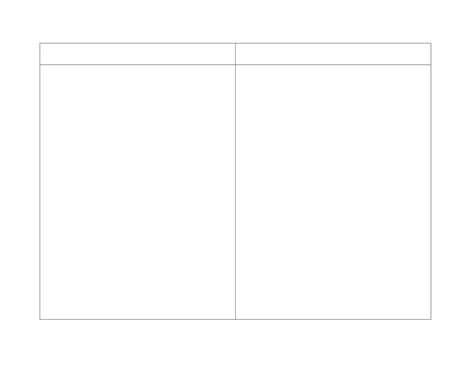 2 Column Chart Blank Table Printable Template