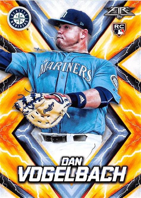 Dan Vogelbach Baseball Card Rookie Seattle Mariners 2017 Topps Fire 82