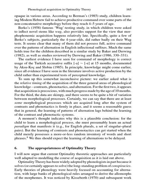Constraints In Phonological Acquisition 5 Phonological Acquisition