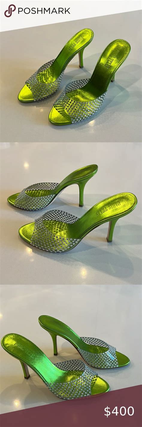 Paris Texas Holly Penelope Acid Green Sparkle Mule 38 Paris Texas