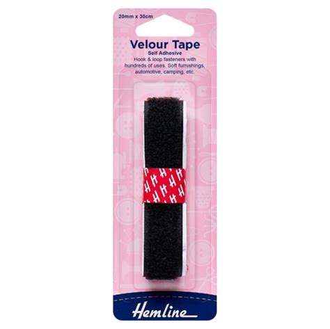 Hook And Loop Tape Sew On 30cm X 20mm Black