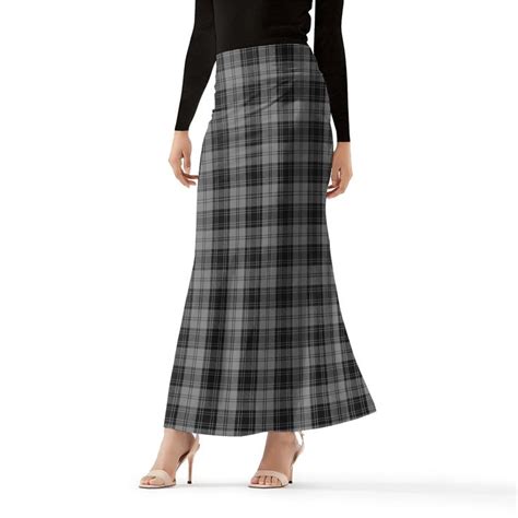 Scottish Douglas Grey Tartan Womens Full Length Skirt Tartan Skirt