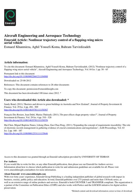 Pdf Nonlinear Trajectory Control Of A Flapping Wing Micro Aerial Vehicle