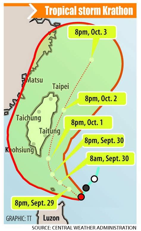 Cwa To Issue Warnings As Tropical Storm Nears Taipei Times