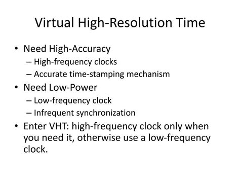 Ppt High Resolution Low Power Time Synchronization An Oxymoron No