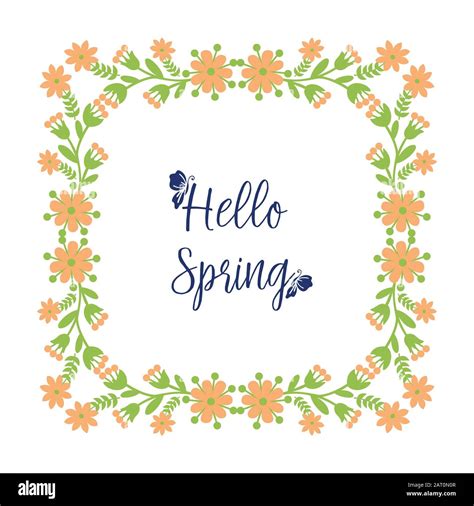 Seamless Ornament Of Leaf And Flower Frame For Hello Spring Invitation