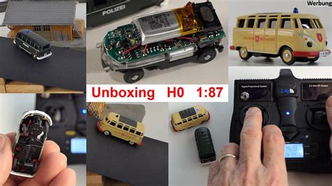 Unboxing Carson H0 1 87 RC VW Bus T1 Samba Combo Set Polizei