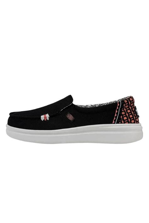Hey Dude Womens Misty Rise Black Palm Slip On Shoes 40126 0dh