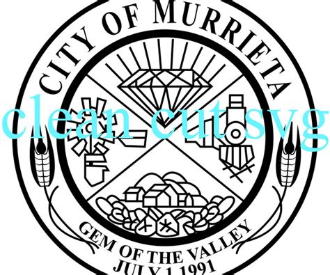 Artstation City Of Murrieta Seal Vector File Black White Vector