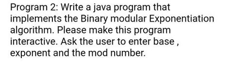 Solved Program 2 Write A Java Program That Implements The