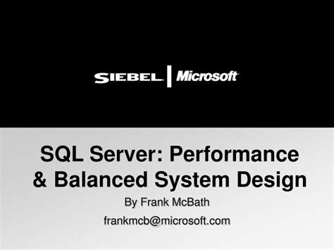 Ppt Sql Server Performance And Balanced System Design Powerpoint