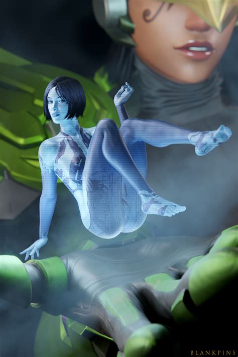 Rule 34 2girls 3d Armor Blankpins Blue Body Blue Skin Bob Cut Cortana Cortana V2 Crossover
