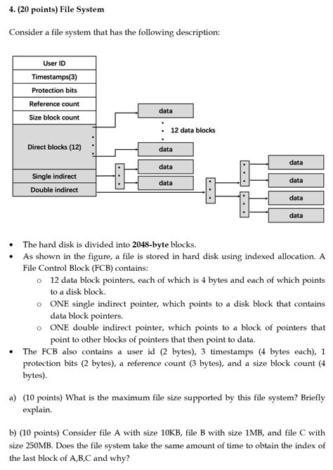 solved 4 20 ﻿points ﻿file systemconsider a file system
