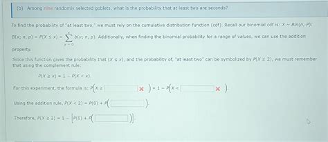 Solved B Among Nine Randomly Selected Goblets What Is The