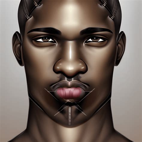 Gorgeous Coopertoned Black Man Front Facing Expressive · Creative Fabrica