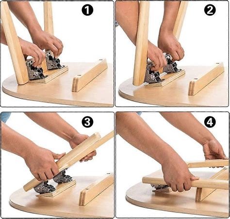 Hinged Table Leg 2 Pieces Bed Leg Extension Table Self Locking Hinges Folding Bracket Hinges