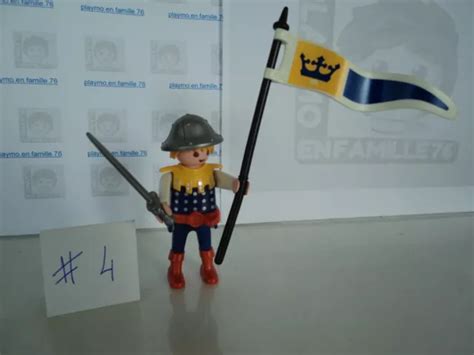 PLAYMOBIL VINTAGE MÉDIÉVAL chevalier du lion drapeau sets 3268 3314 de