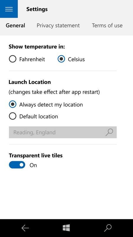 Windows Weather Goes Dark
