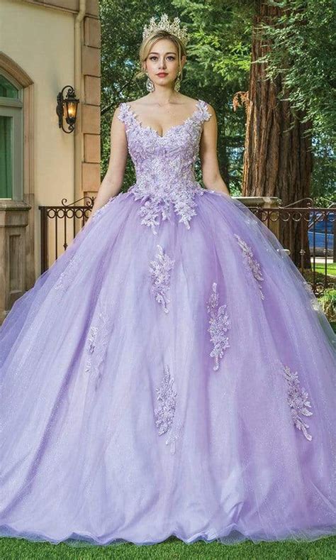 Dancing Queen 1597 Beaded Floral Lace Applique Tulle Ballgown