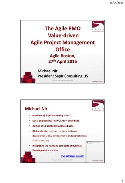 Agile Pmo Portfolio Agile And Lean Michael Nir Pdf