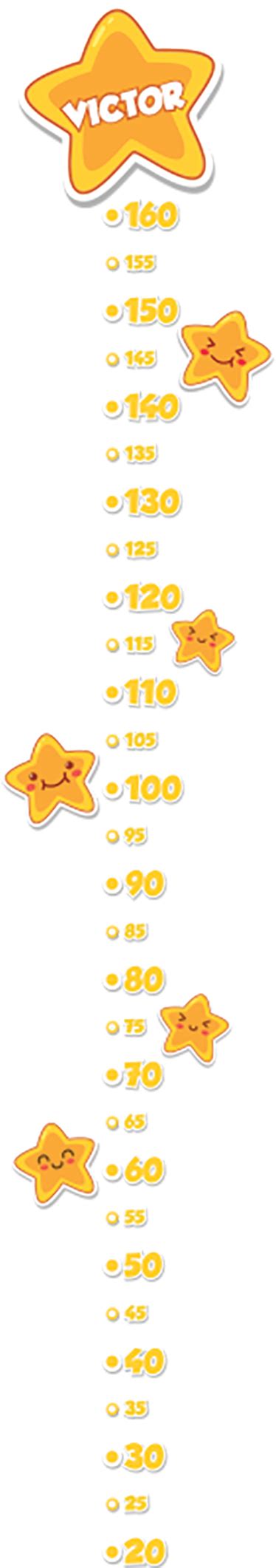 Customizable Star Meter Height Chart Wall Decal Tenstickers