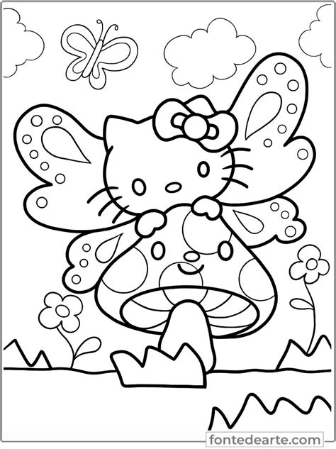 Desenhos Hello Kitty Para Colorir Infantil Imprimir Pdf