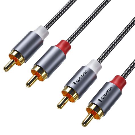 Soomfon 2rca Male To 2rca Male Stereo Audio Cable 3 3 Feet Rca Adapter Hifi Sound Quality 24k