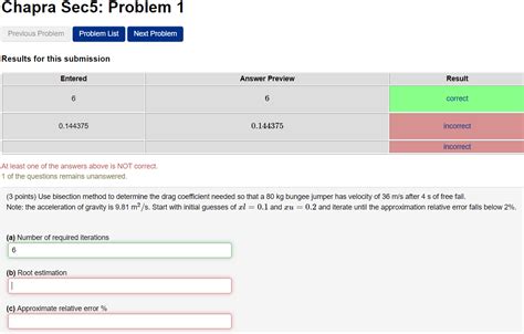 Solved Chapra Sec5 Problem 1 Previous Problem Problem List