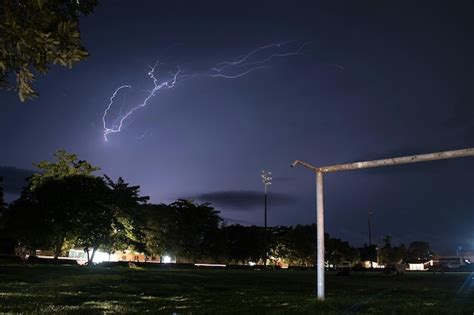 Premium Photo Lightning In Sky At Night