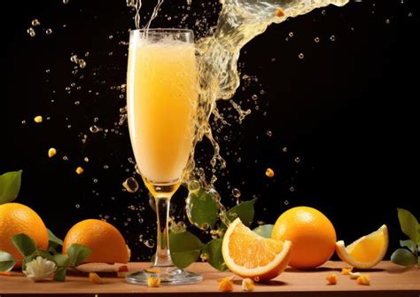 Premium Ai Image A Mimosa Being Poured Into A Glass Capturing The