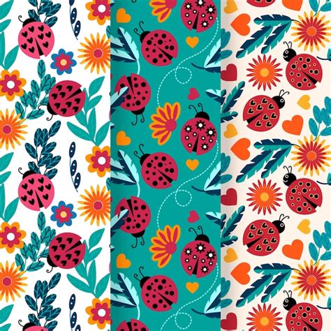 Free Vector Flat Ladybug Pattern Design