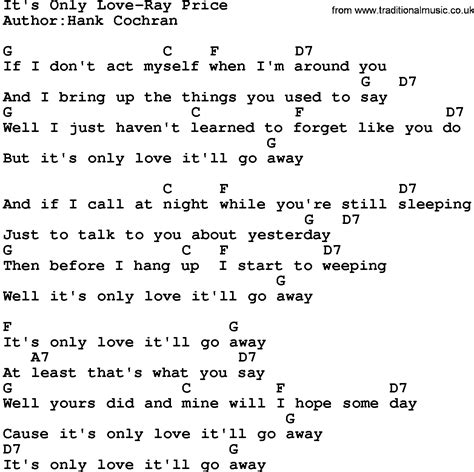 Country Musicits Only Love Ray Price Lyrics And Chords