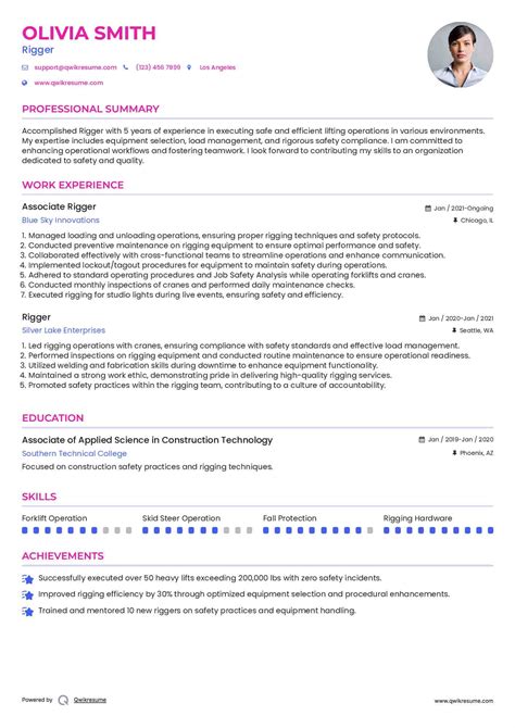 10 Rigger Resume Samples And Templates For 2025
