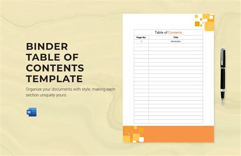 Table Of Contents Background Template In Word PDF Google Docs