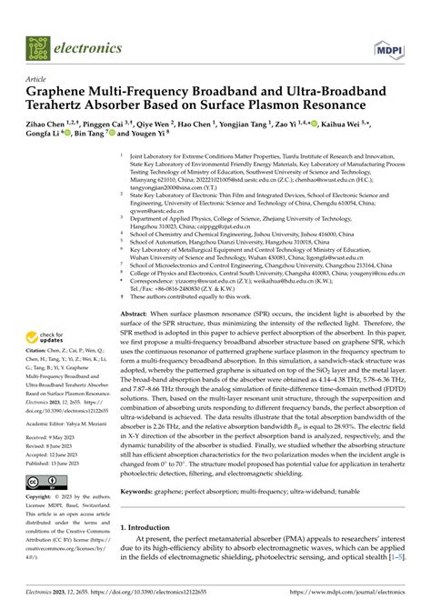 Pdf Graphene Multi Frequency Broadband And Ultra Broadband Terahertz