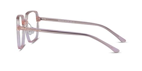 Modern Square Clear Pink Full Rim Eyeglasses Eyebuydirect