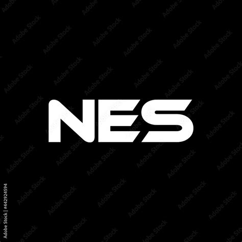 Nes Letter Logo Design With Black Background In Illustrator Vector