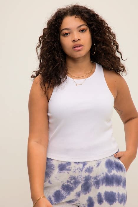 Crop Top Slim Fit Ribjersey Ronde Hals Tops Shirts