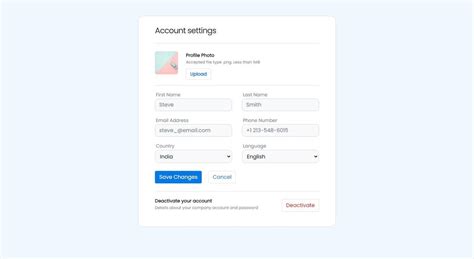 Bootstrap 5 Edit Profile Form With Floating Inputs Example