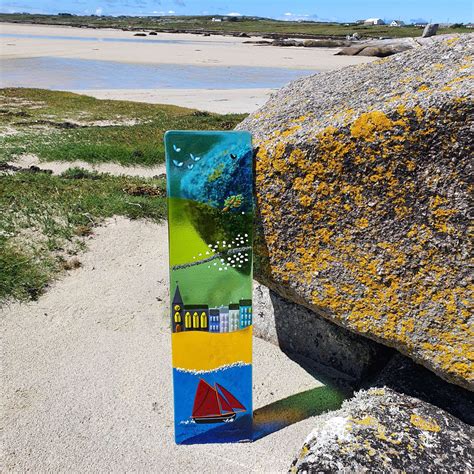 Late For Mass Fused Glass Wall Panel Connemara Blue