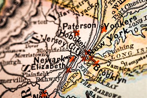 Antique Atlas Map Macro Closeup New York Stock Illustration Download
