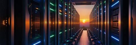 server room interior in datacenter telecommunications cloud computing