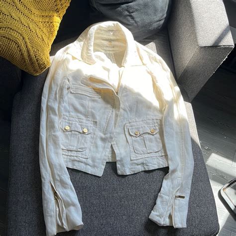Roberto Cavalli Jackets And Coats Roberto Cavalli White Linen
